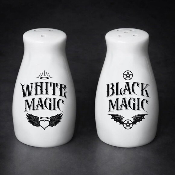 Alchemy Gothic | Kitchen | White Magic Black Magic Salt Pepper Set ...